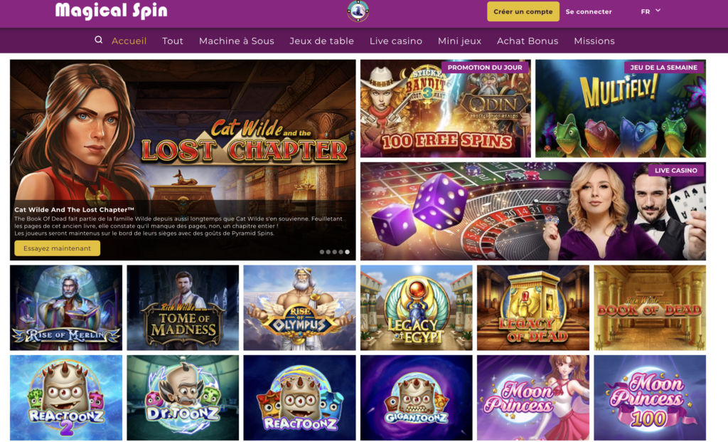 Explorer le monde enchanteur des bonus du casino Magical Spin - BDSphere.fr